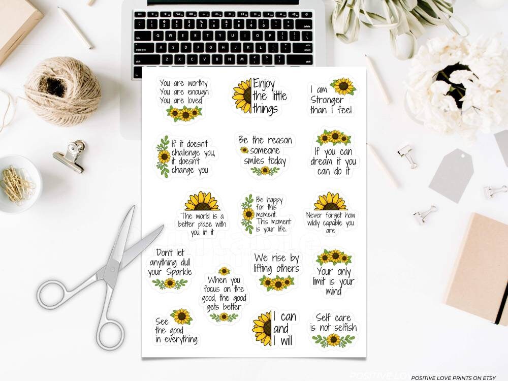 PRINTABLE Inspirational Motivational Positive Sticker Pack - Etsy