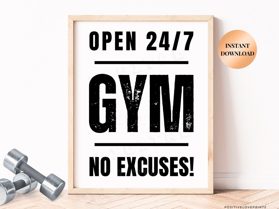 Gym Sign, Exercise Motivational Poster, Fitness Poster, Gym Wall Art ...
