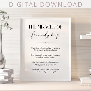 Printable Short Poem for a Friend, the Miracle of Friendship, Best ...