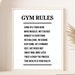 Gym Rules Poster, Printable Gym Motivation Wall Art, Fitness Poster ...