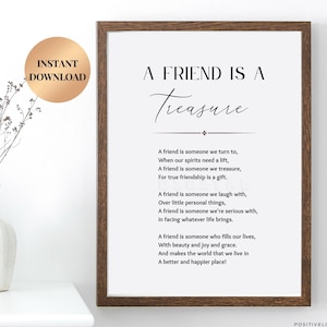 Friendship Poem, Printable Friend Poem, Best Friend Poem, Friend Gift ...