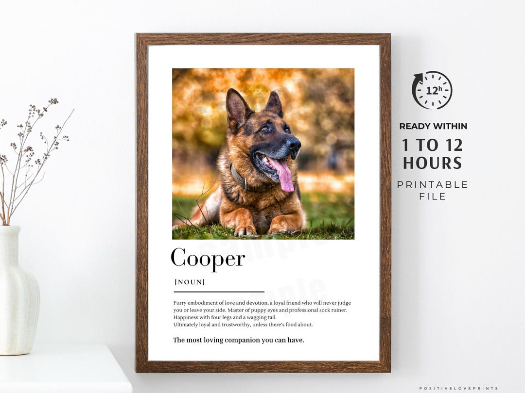 Personalized Dog Picture, Printable Custom Dog Poster, Dog Definition ...
