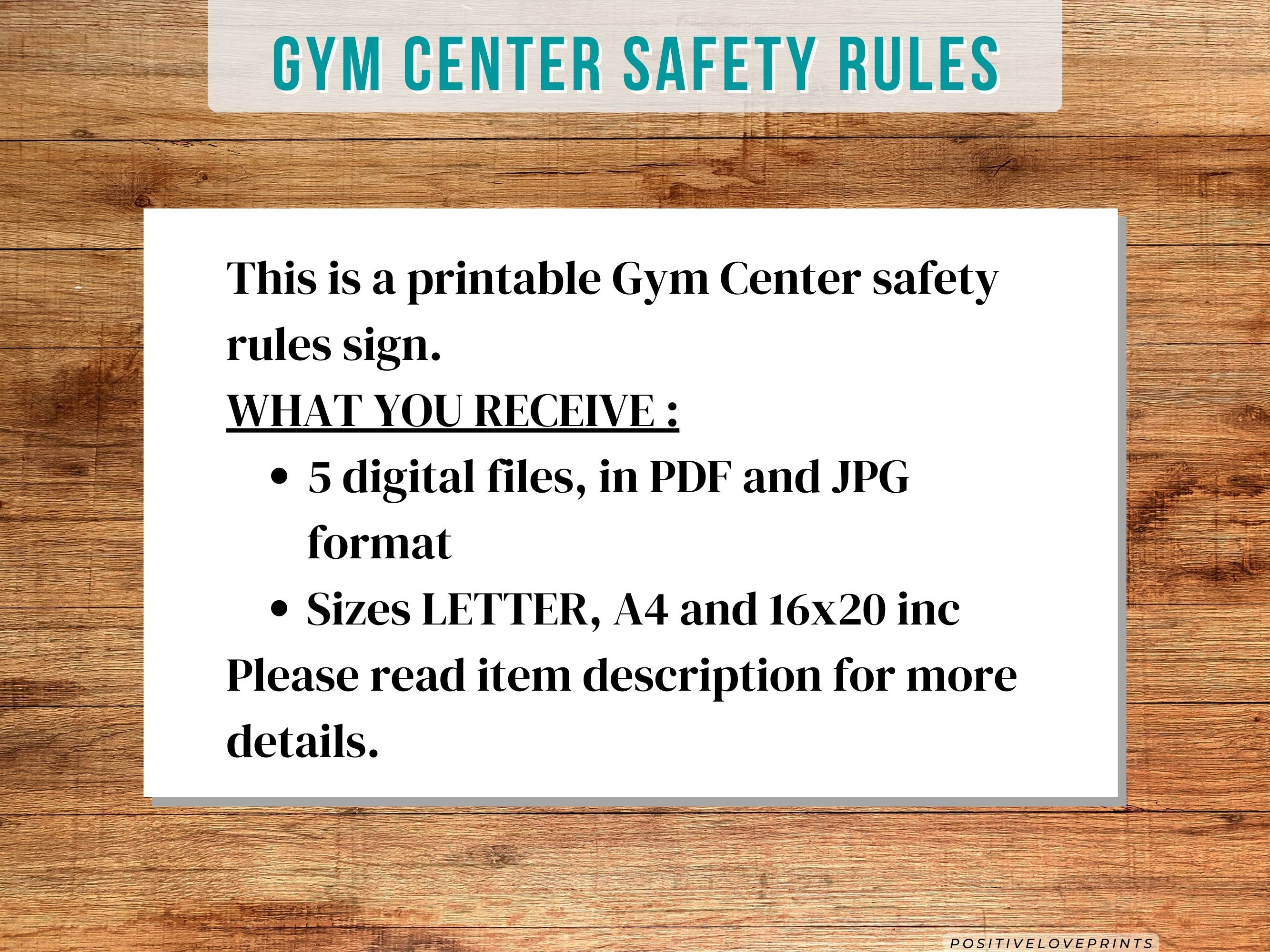 Fitness Center Rules Sign Printable Gym Policies and - Etsy