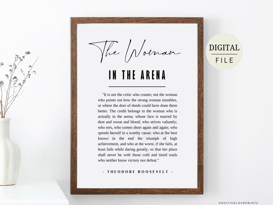 The Woman in the Arena Print, Daring Greatly, Printable Motivation ...