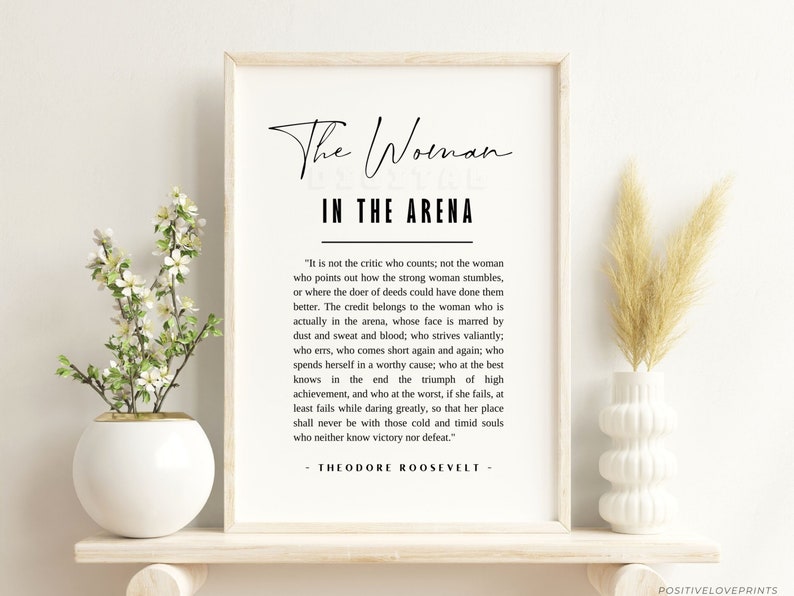 The Woman in the Arena Printable, Daring Greatly, Motivation Quote for ...