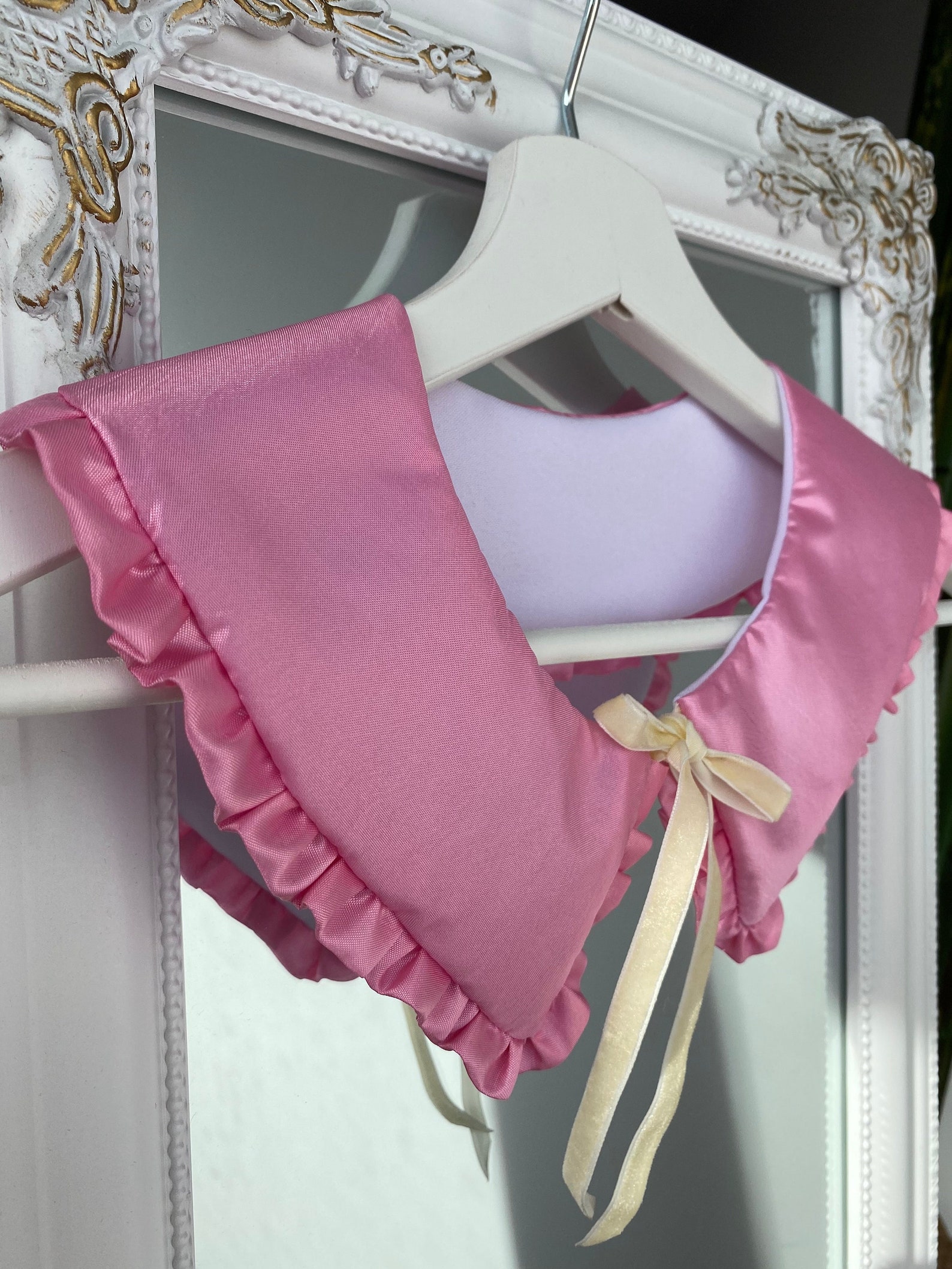 Ruffled Pink Collar Oversized Collar Detachable Collar - Etsy