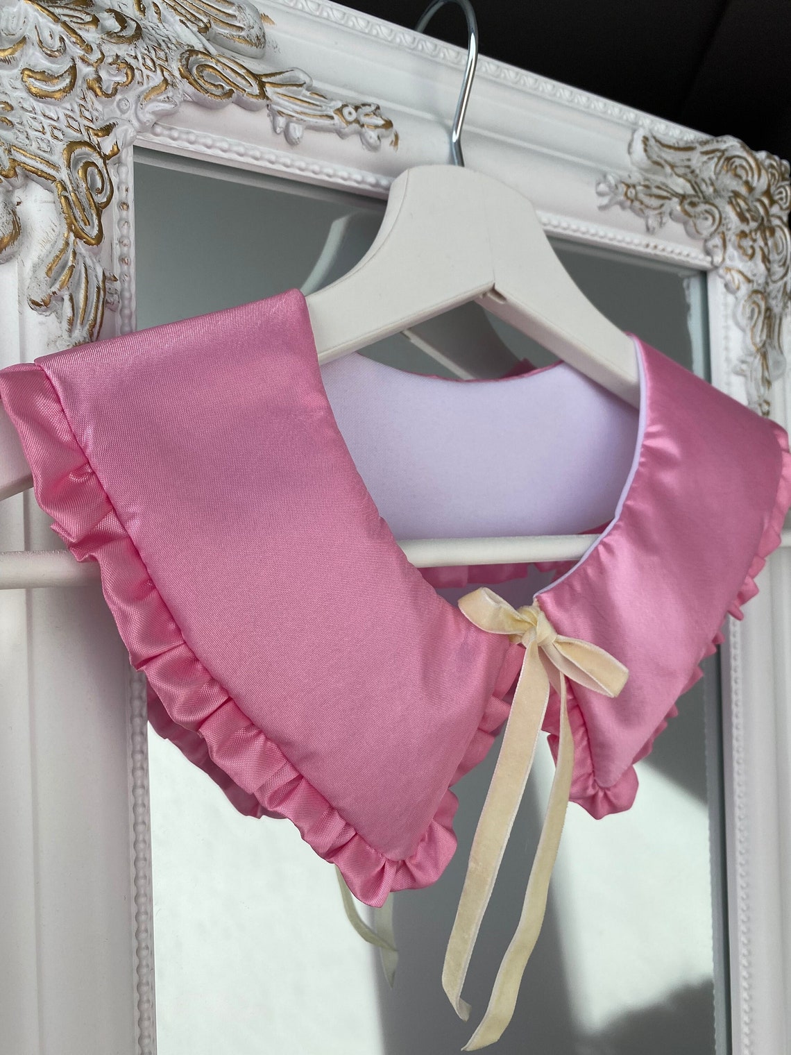 Ruffled Pink Collar Oversized Collar Detachable Collar - Etsy