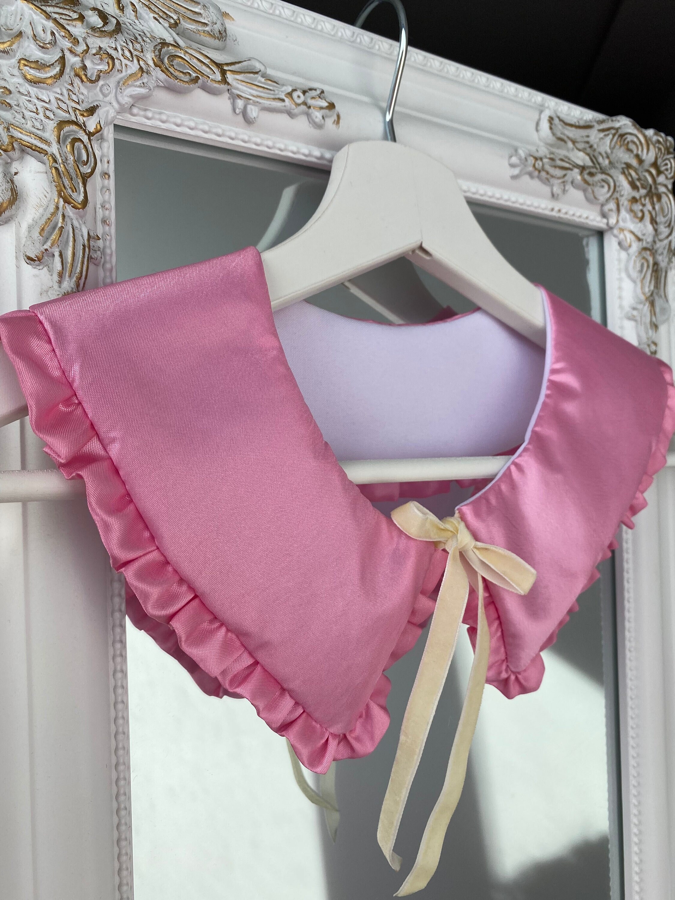 Ruffled Pink Collar Oversized Collar Detachable Collar - Etsy