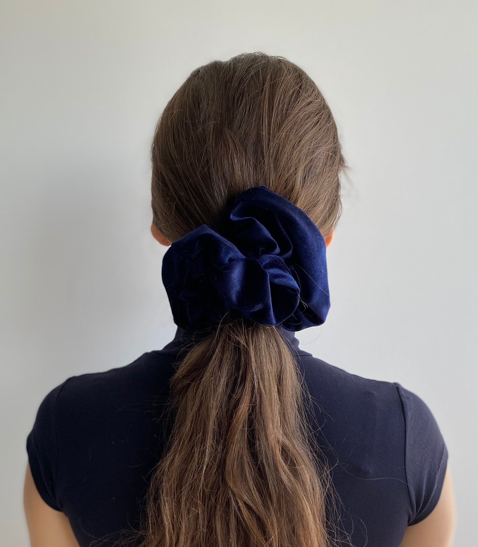 Oversized Navy Velvet Scrunchie Big Royal Extralarge Giant - Etsy