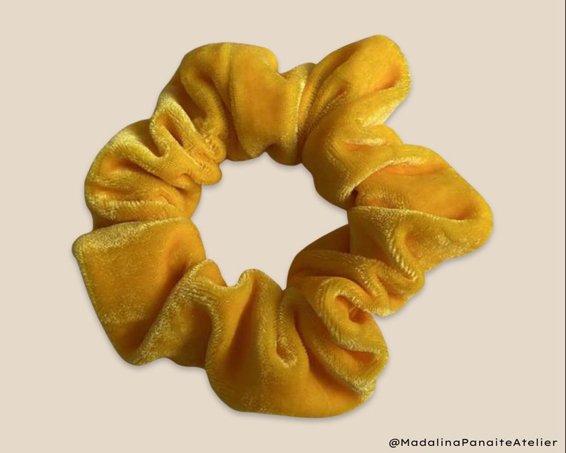 Soft Yellow Royal Velvet Scrunchie FREE Shipping Hair Fashion - Etsy