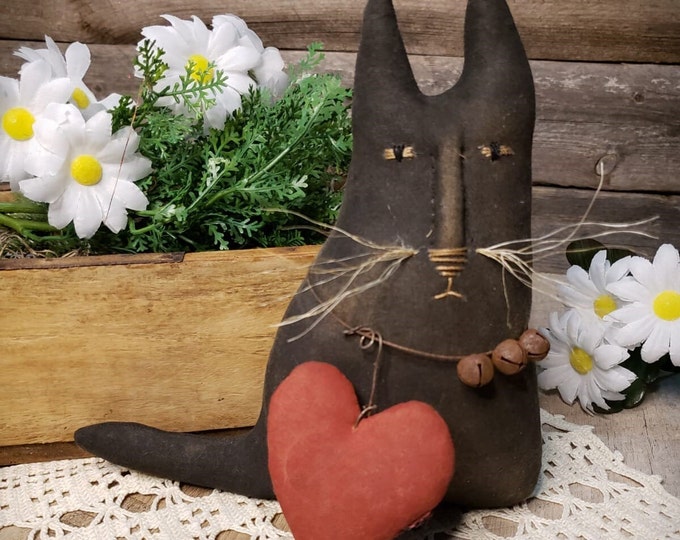 Cat Shelf Sitters, Prim Cat Trio, Halloween Cats, Purple Ticking ...