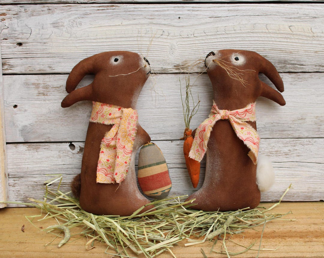 Primitive Bunny Grungy Rustic Decor Primitive Easter Spring Rabbit ...