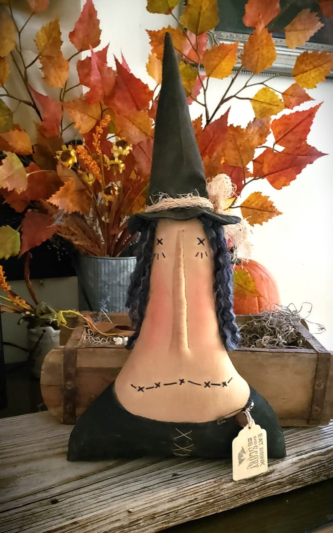 Primitive Halloween Witch Doll Harvest Fall Decor Halloween Decoration ...