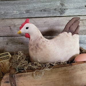 Primitive Chicken Hen Doll ~ Fabric Hen ~ Primitive Animals Farmhouse ...