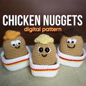 CROCHET PATTERN: Chicken Nuggets, Nugget Buddies, Amigurumi Food, - Etsy