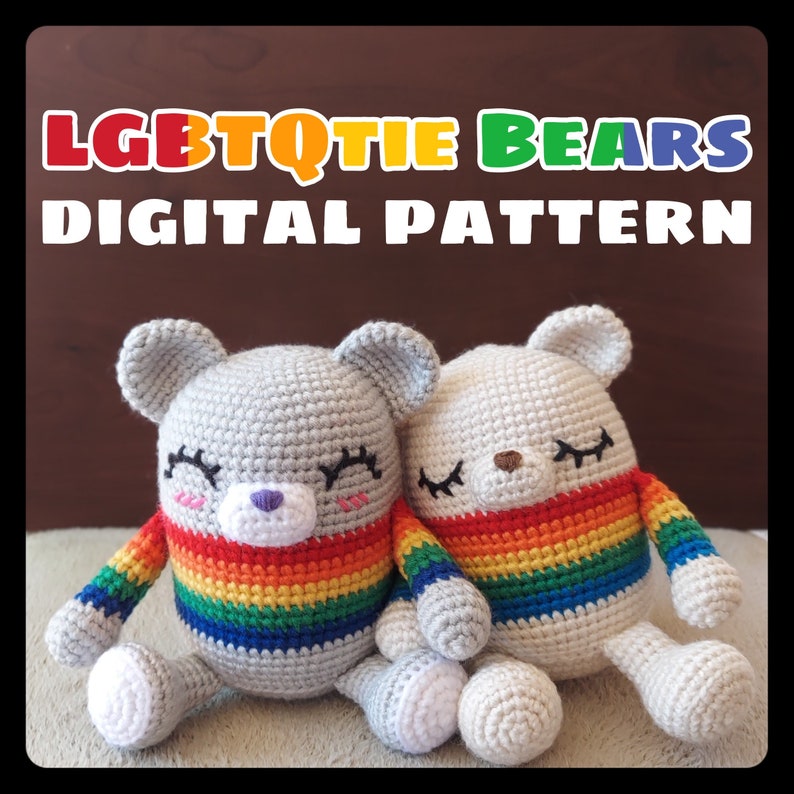 CROCHET PATTERN: Lgbtqtie Bears DIY Amigurumi Pride Bear - Etsy