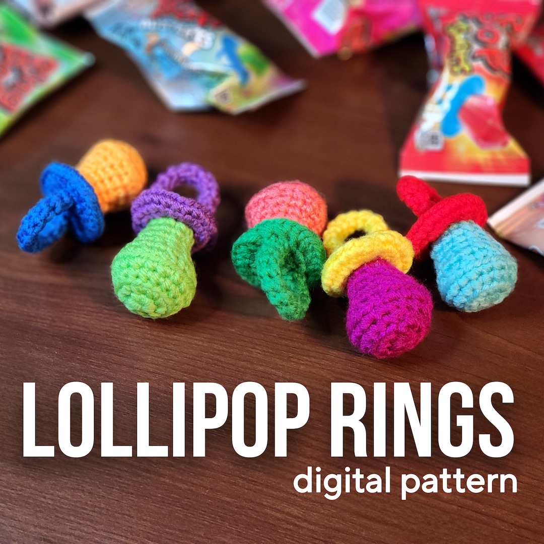 CROCHET PATTERN: Lollipop Rings, Crochet Jewelry, Wearable, Diamonds - Etsy
