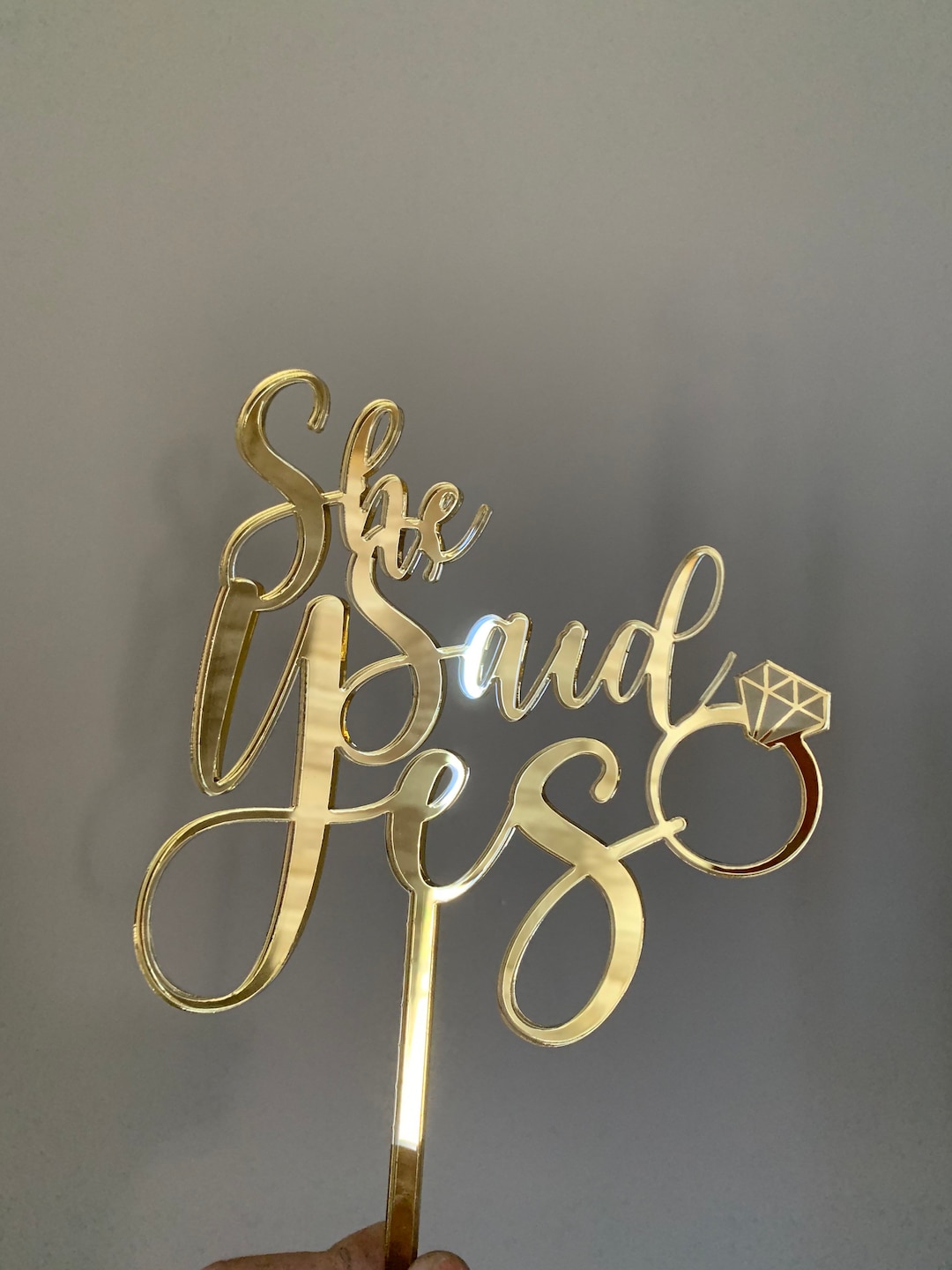 She Said Yes Topper Engagement Topper Acrylic Engagement Cake Topper ...