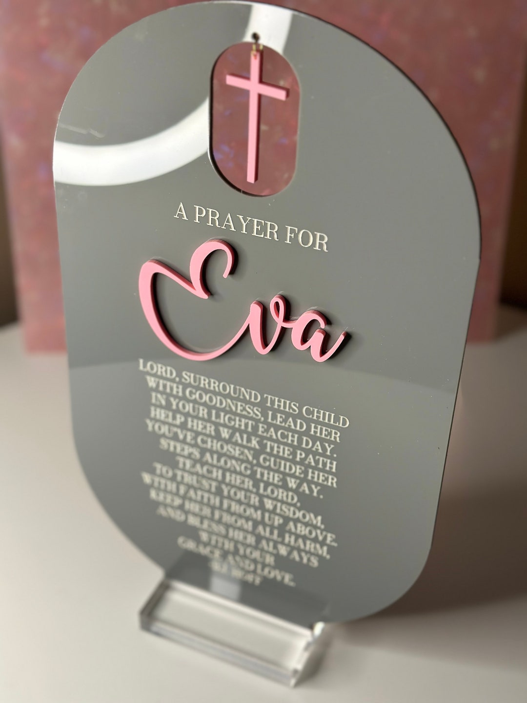 Personalized Modern Oval Religious Sign Baptism, First Communion ...