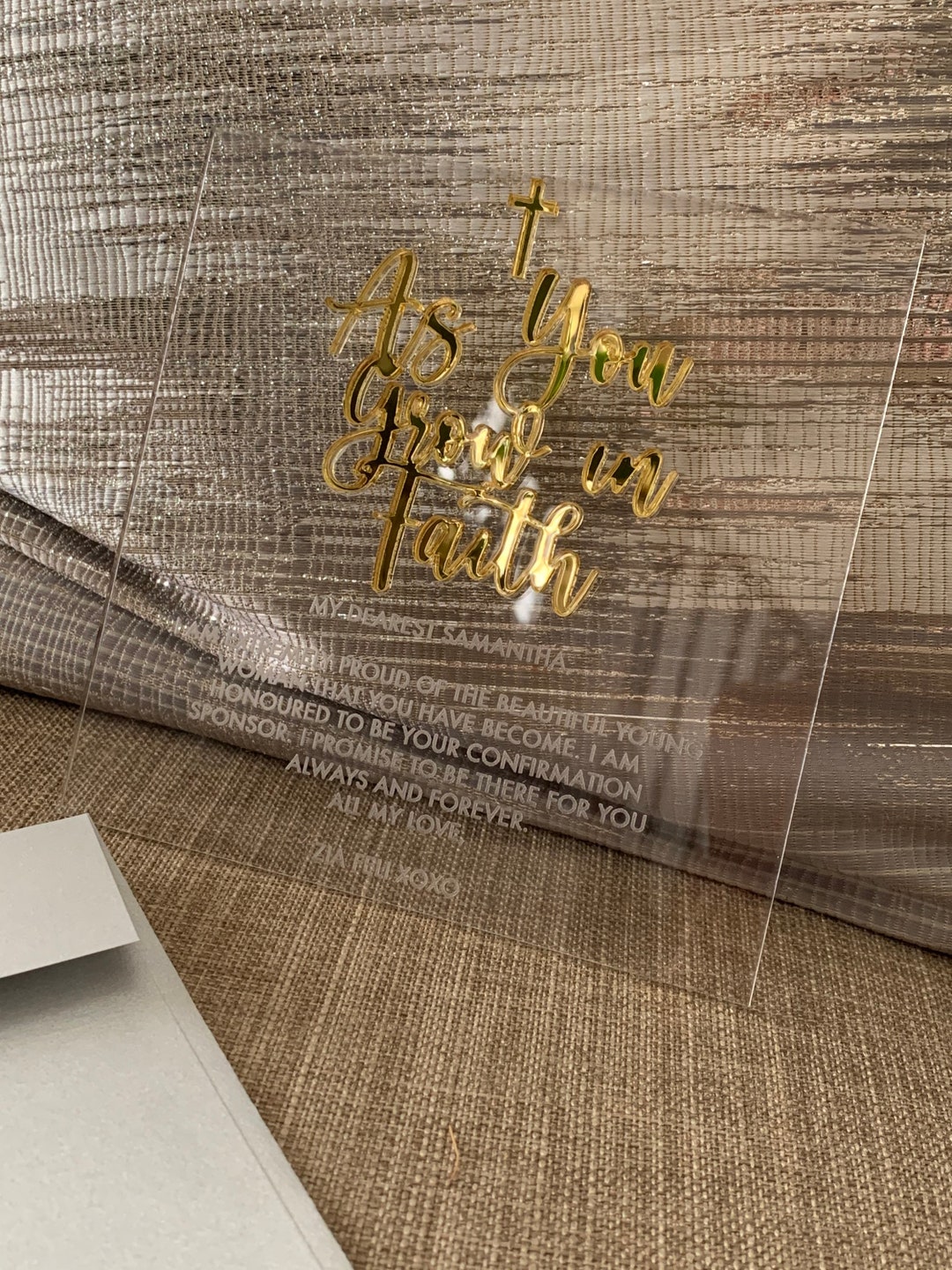 Laser Cut Acrylic Confirmation Greeting Card From Confirmation Sponsor ...