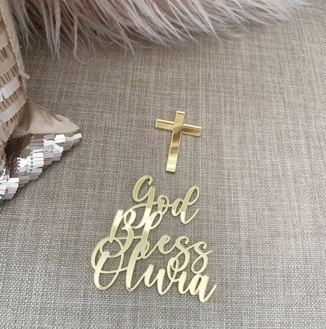 Laser Cut Acrylic Cake Charms Baptism, Communion, Confirmation ...