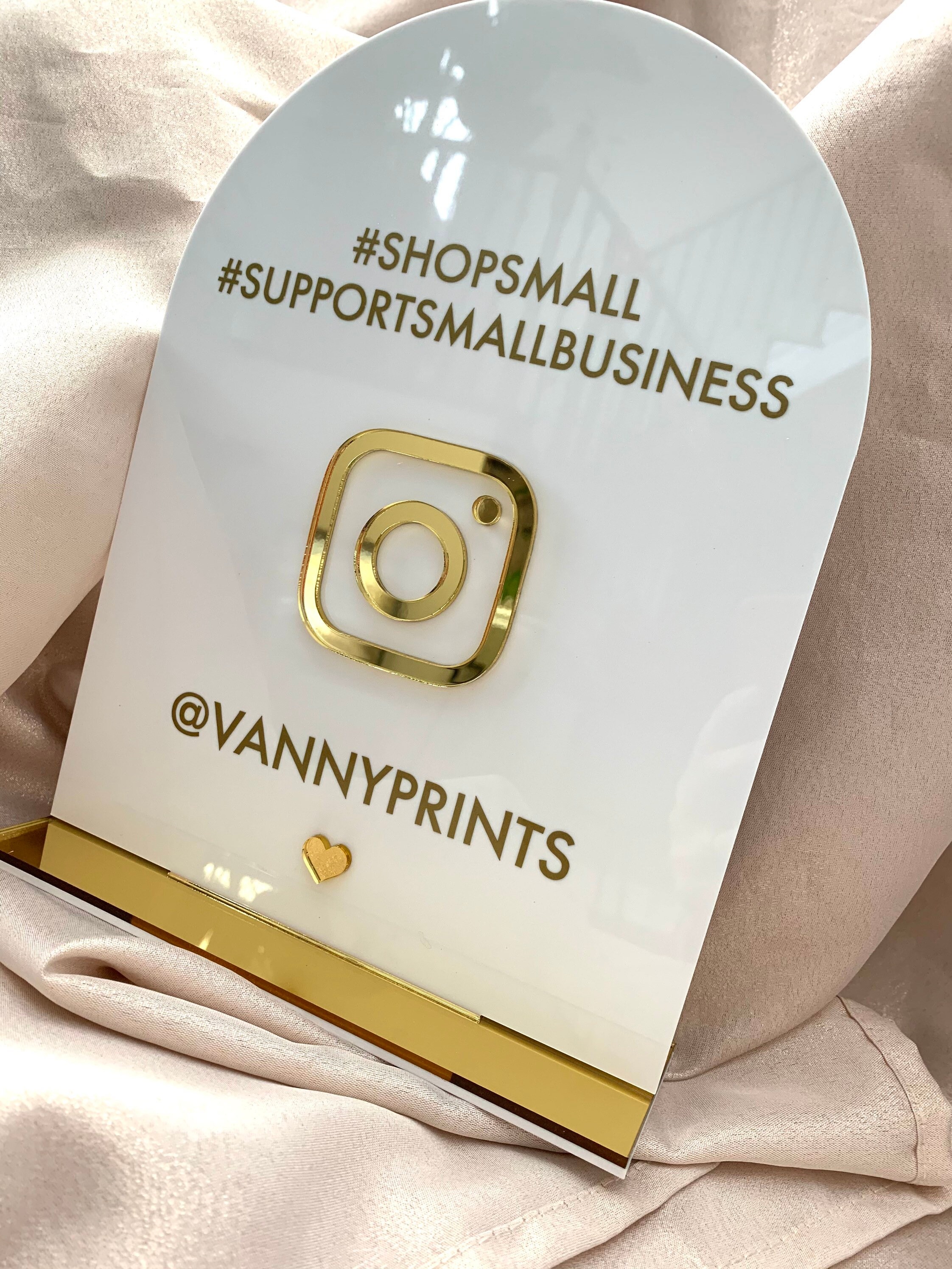 White Acrylic Social Media Sign Instagram Facebook | Etsy