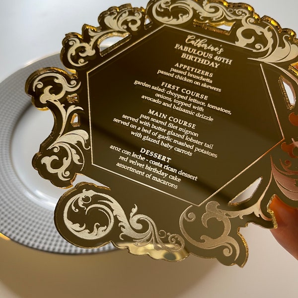 Acrylic Menus - Etsy