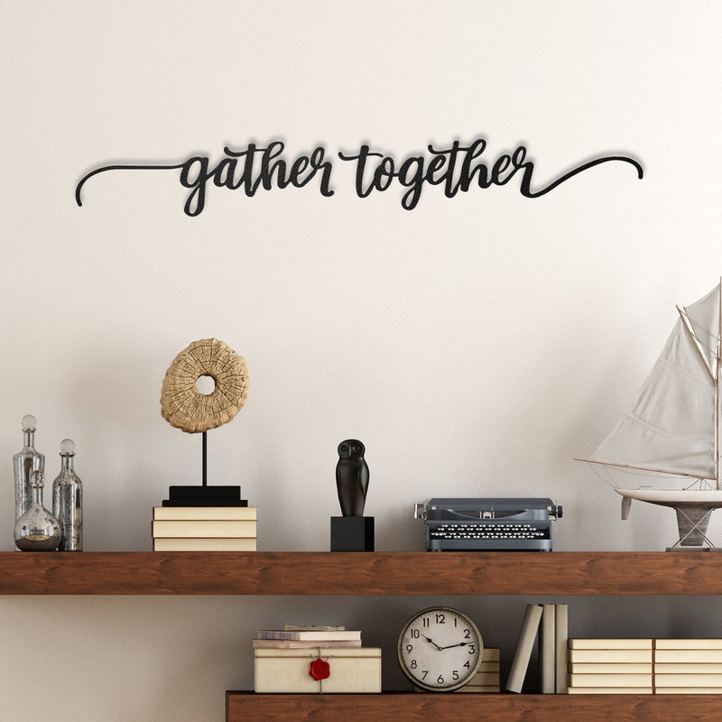 Black Gather Wall Sign - Etsy UK