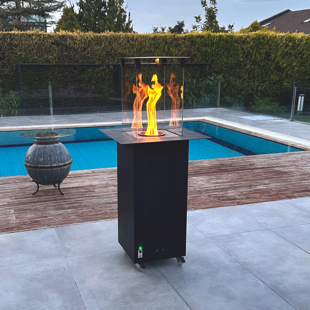 Glass Panoramic Outdoor Pellet Stove – Adjustable Flame, Eco Heater - Etsy