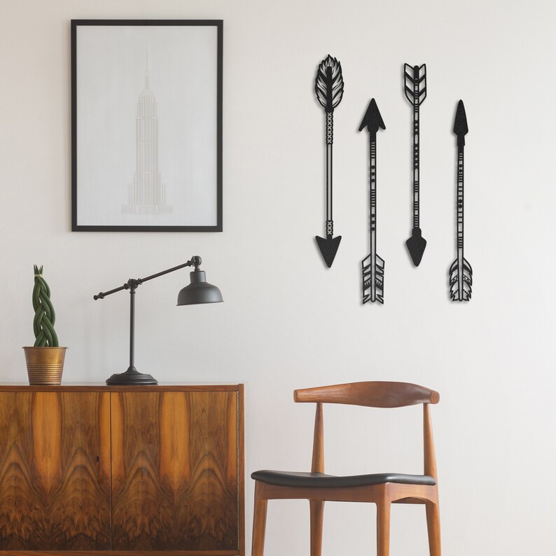 Metal Arrows Set of 4 Laser Cut Metal Wall Decor Metal | Etsy