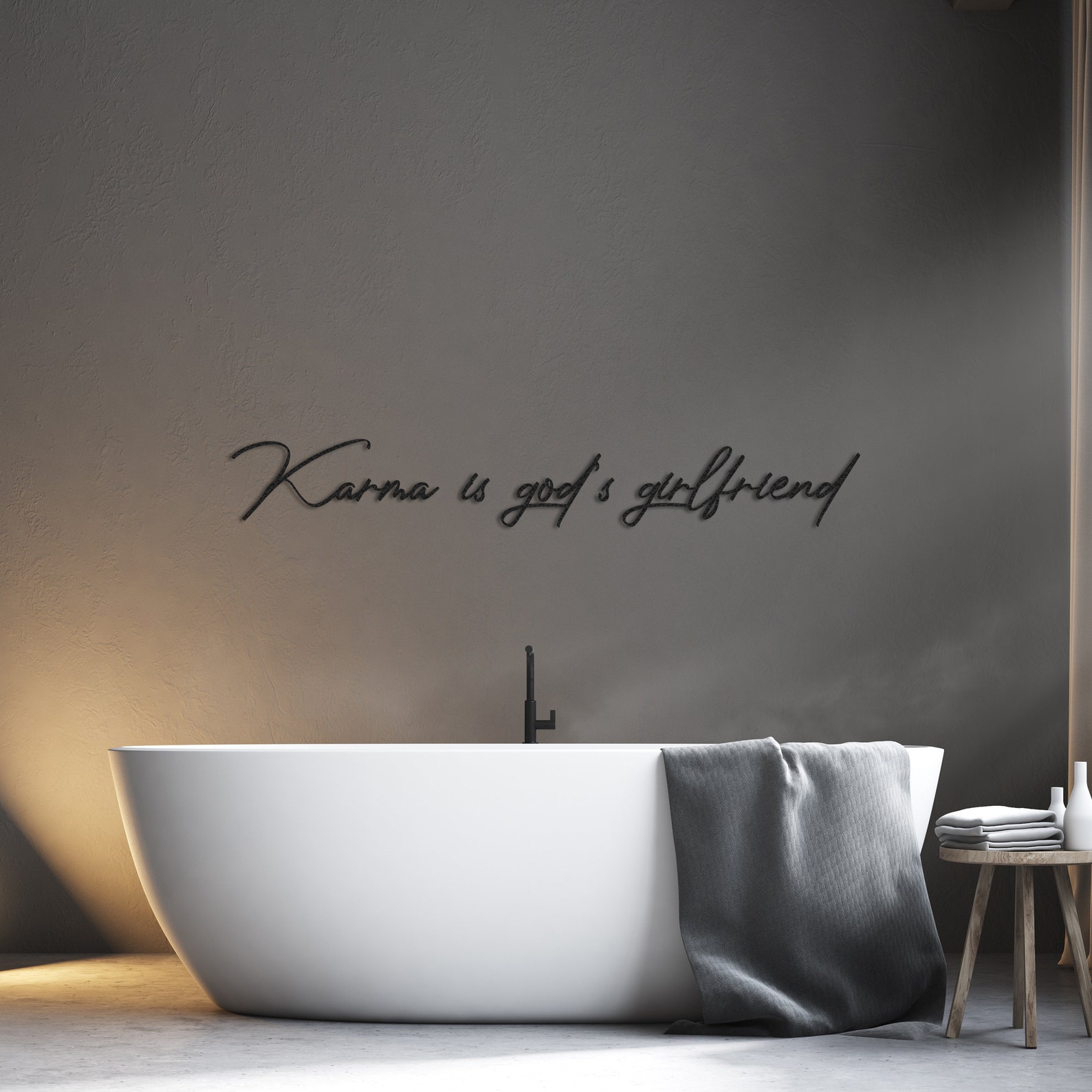 Karma is God's Girlfriend Metal Wall Art - Modern Living Room Decor - Etsy