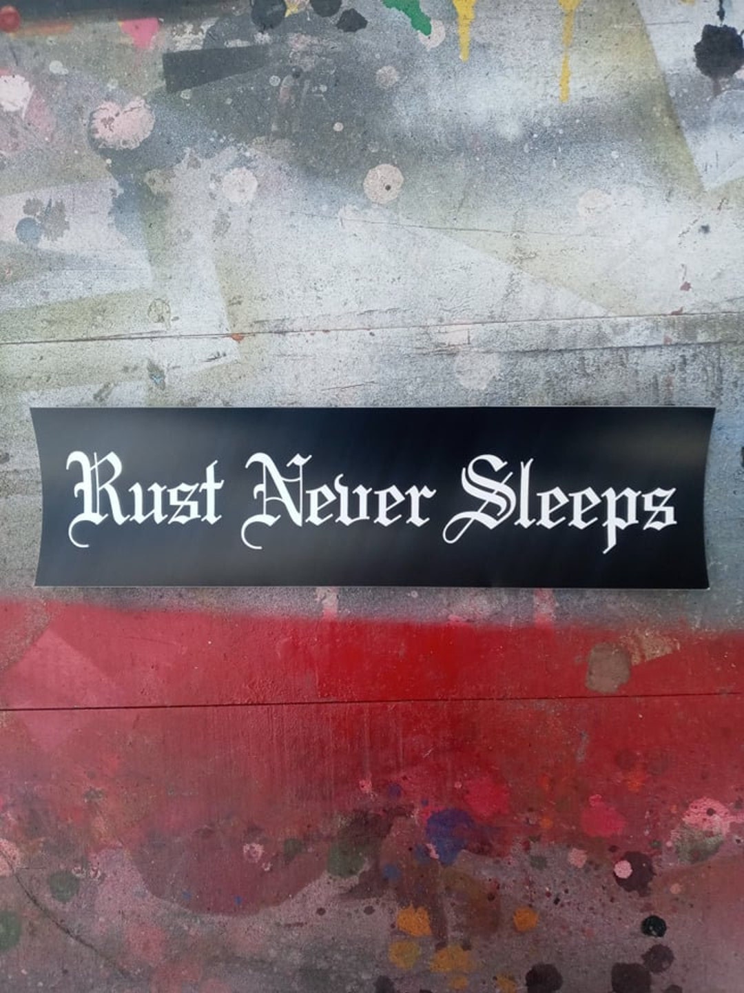 Old School RUST NEVER SLEEPS Bumper Sticker | Neil Young | Rat Rod ...