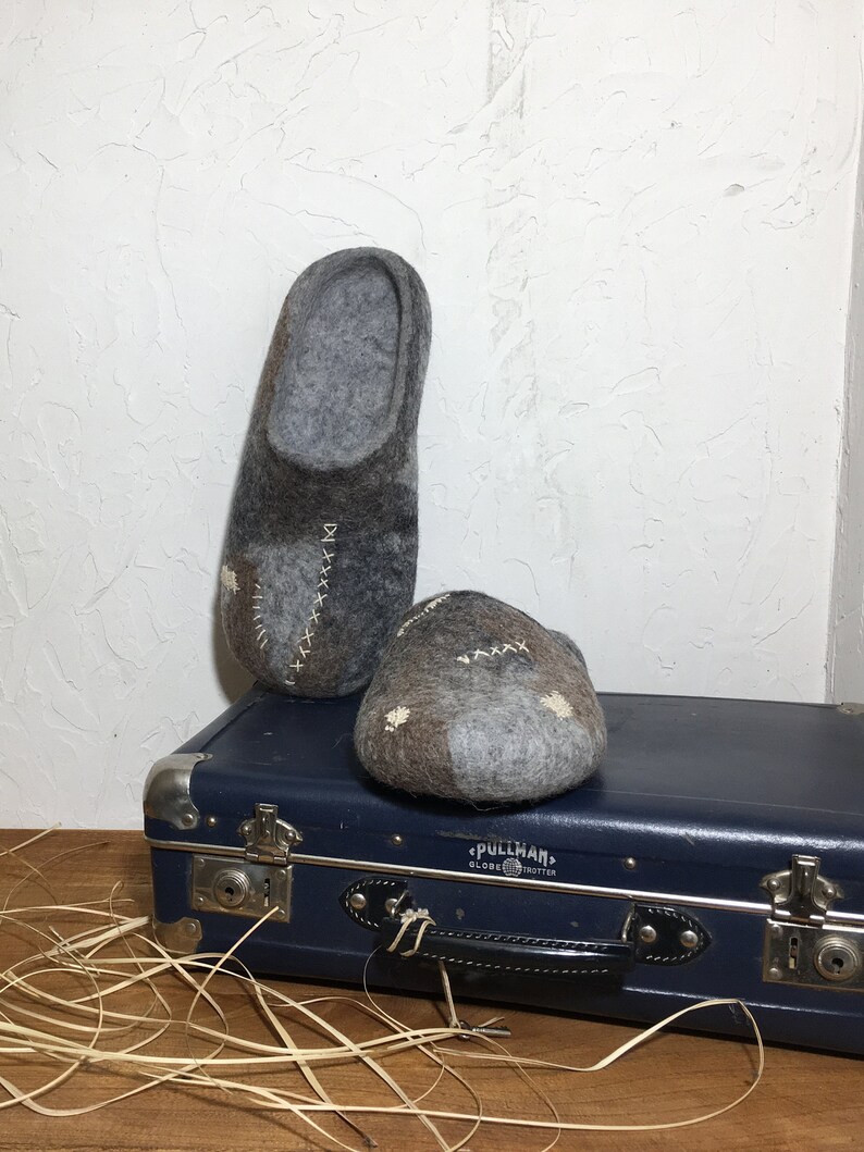 Felted House Slippers.men's Slippers From 100% Sheep Wool.gift for ...