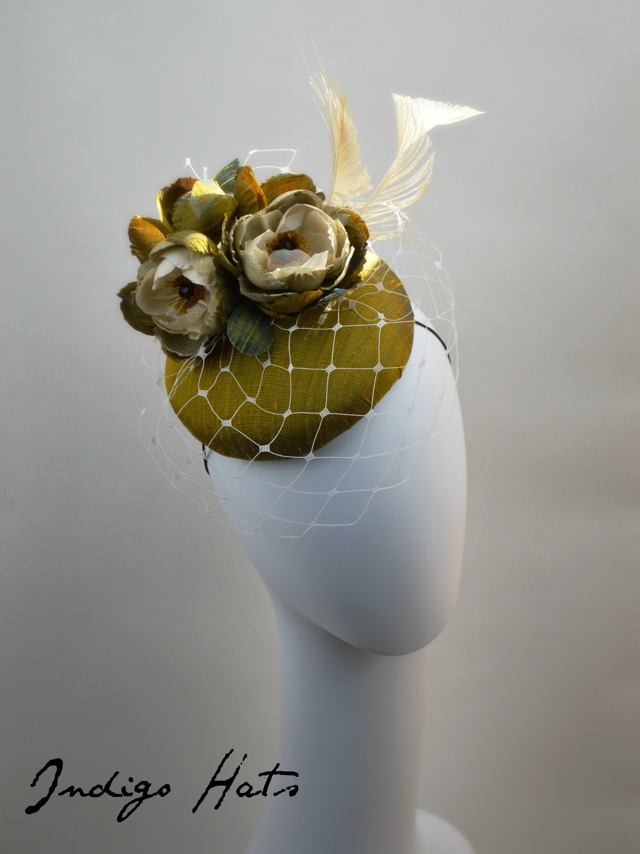 Ready to ship CHIC Olive Green Fascinator