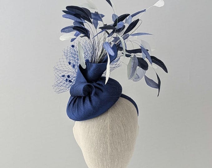 Light Blue Kentucky Derby Hat. Sky Blue, Mid and White Feather ...