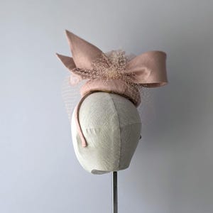 Light Pink Silk Formal Hat With Silk Flowers. Elegant Pillbox Hat for ...