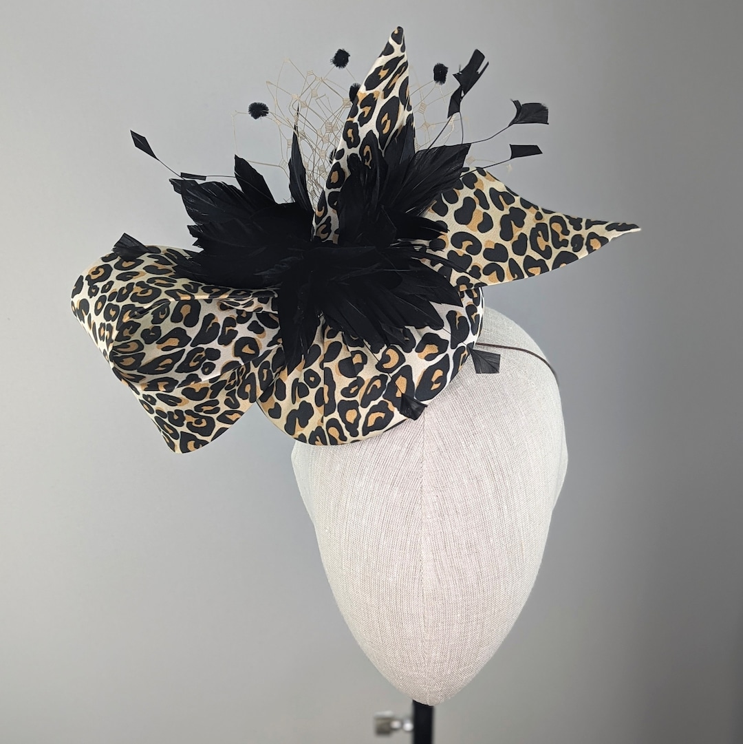 Leopard Print Hat. Wild Animal Hat for Kentucky Derby Races. Leopard ...