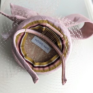 Light Pink Silk Formal Hat With Silk Flowers. Elegant Pillbox Hat for ...
