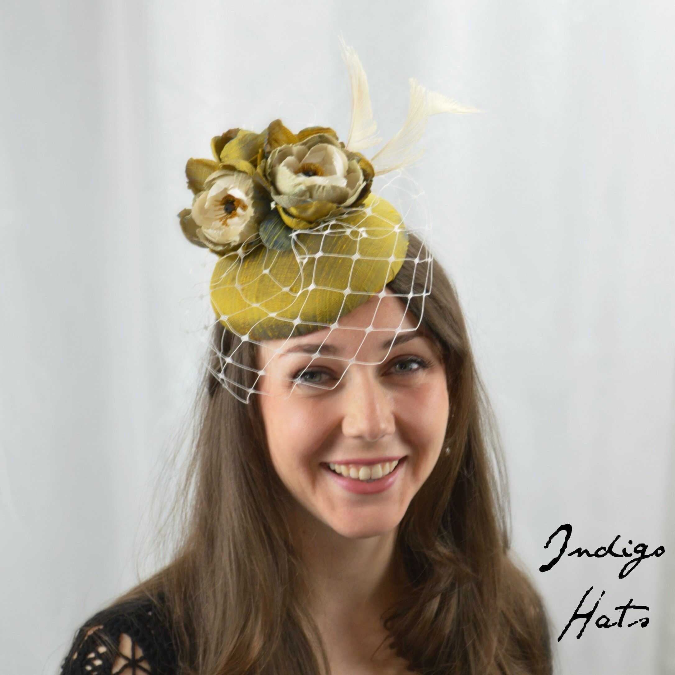 Ready to ship CHIC Olive Green Fascinator
