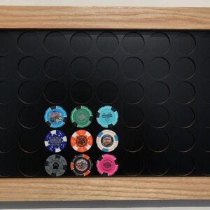Framed Poker Chip Display Case: Red Oak, Holds 54 Chips, Made in USA - Etsy