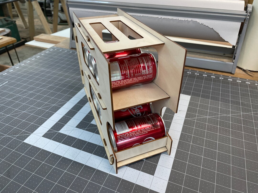 Crmini-4 Digital SVG of Rotating Can Rack for Makers and DIY. Laser Cut ...