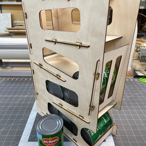 Digital SVG of Cr-custom-4 Rotating Can Rack for Makers and DIY. Laser ...