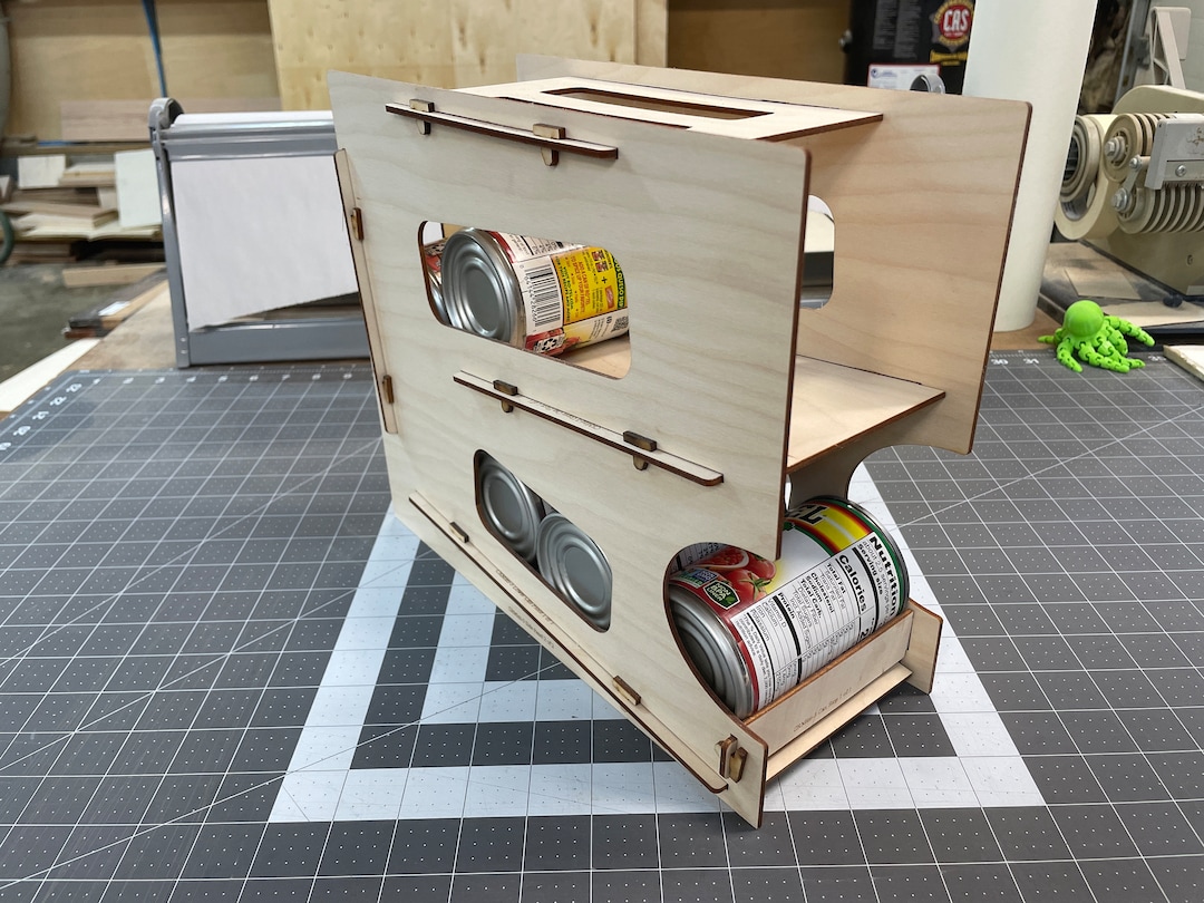 Crmini-3 Digital SVG of Rotating Can Rack for Makers and DIY. Laser Cut ...