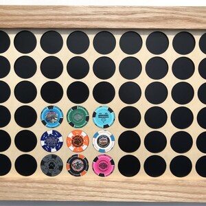 Framed Poker Chip Display Case: Red Oak, Holds 54 Chips, Made in USA - Etsy