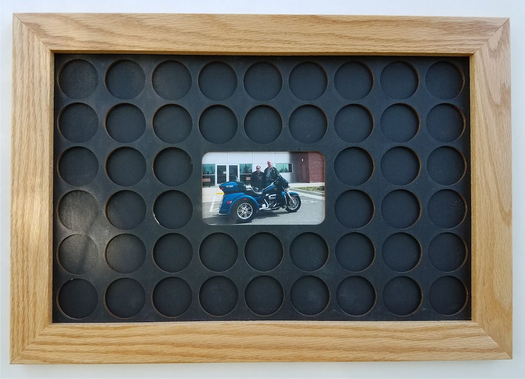 Framed Poker Chip Display Case: 3x5 Photo, Harley Davidson Chips, Made ...