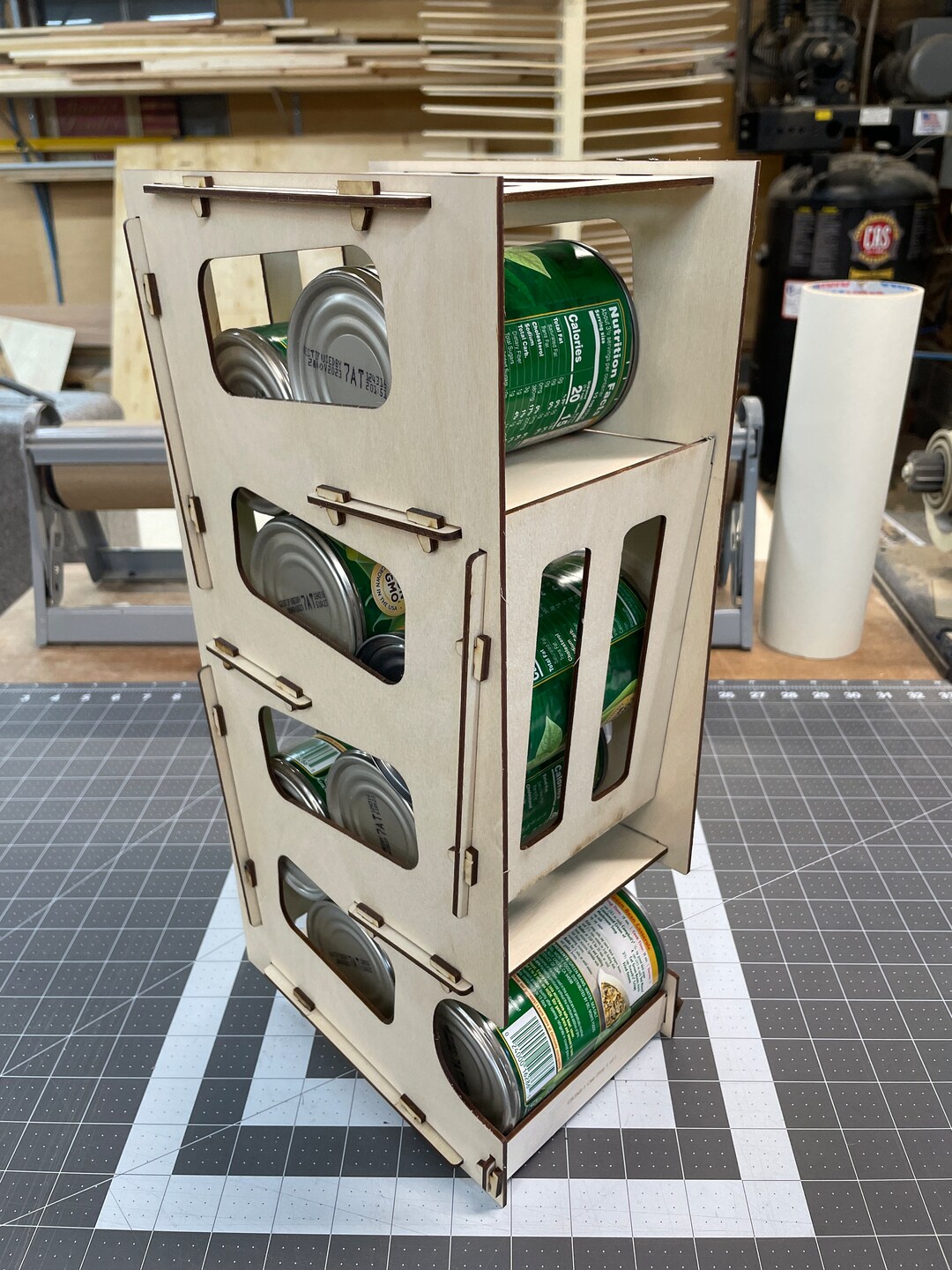 Crtall-1 Wooden Canned Food Can Rack Dispenser Organizer for Upper ...