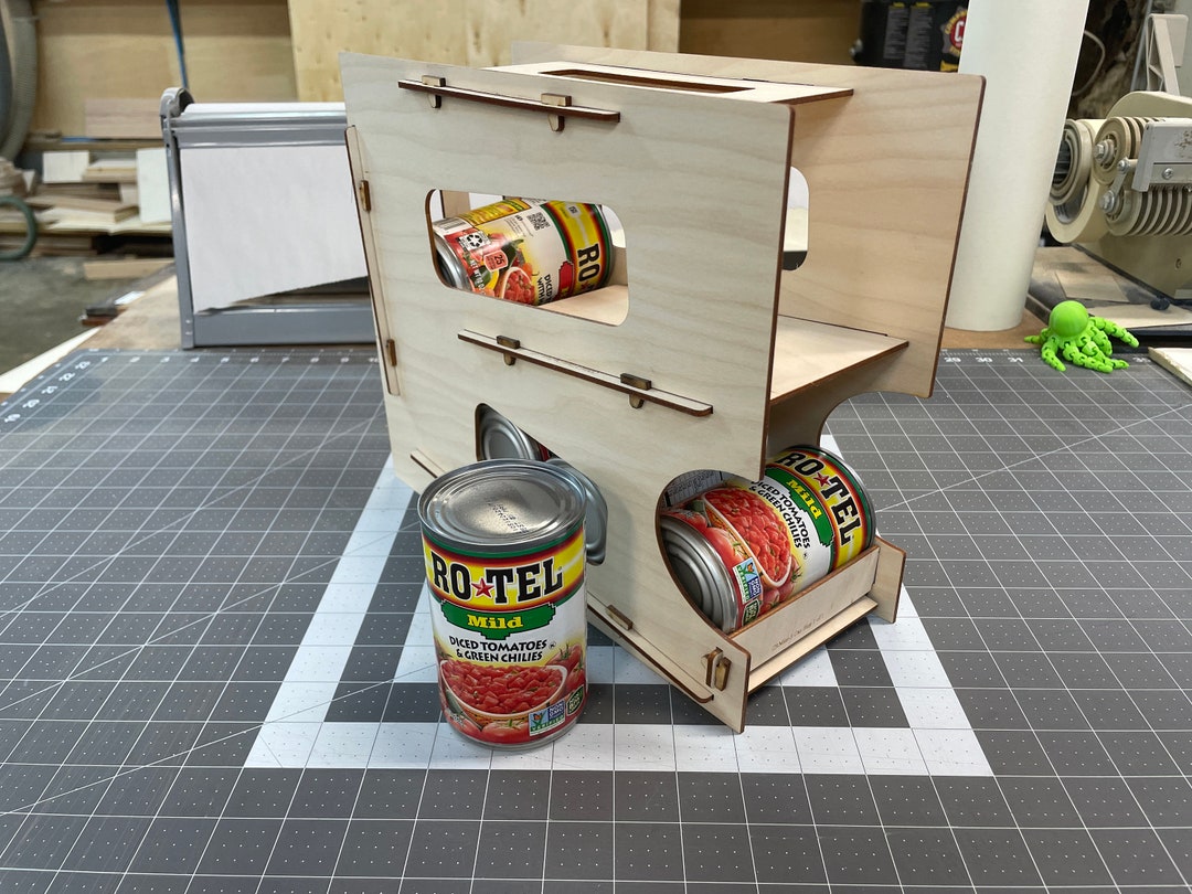 Crmini-3 Wooden Canned Food Can Rack Dispenser Organizer for Upper ...