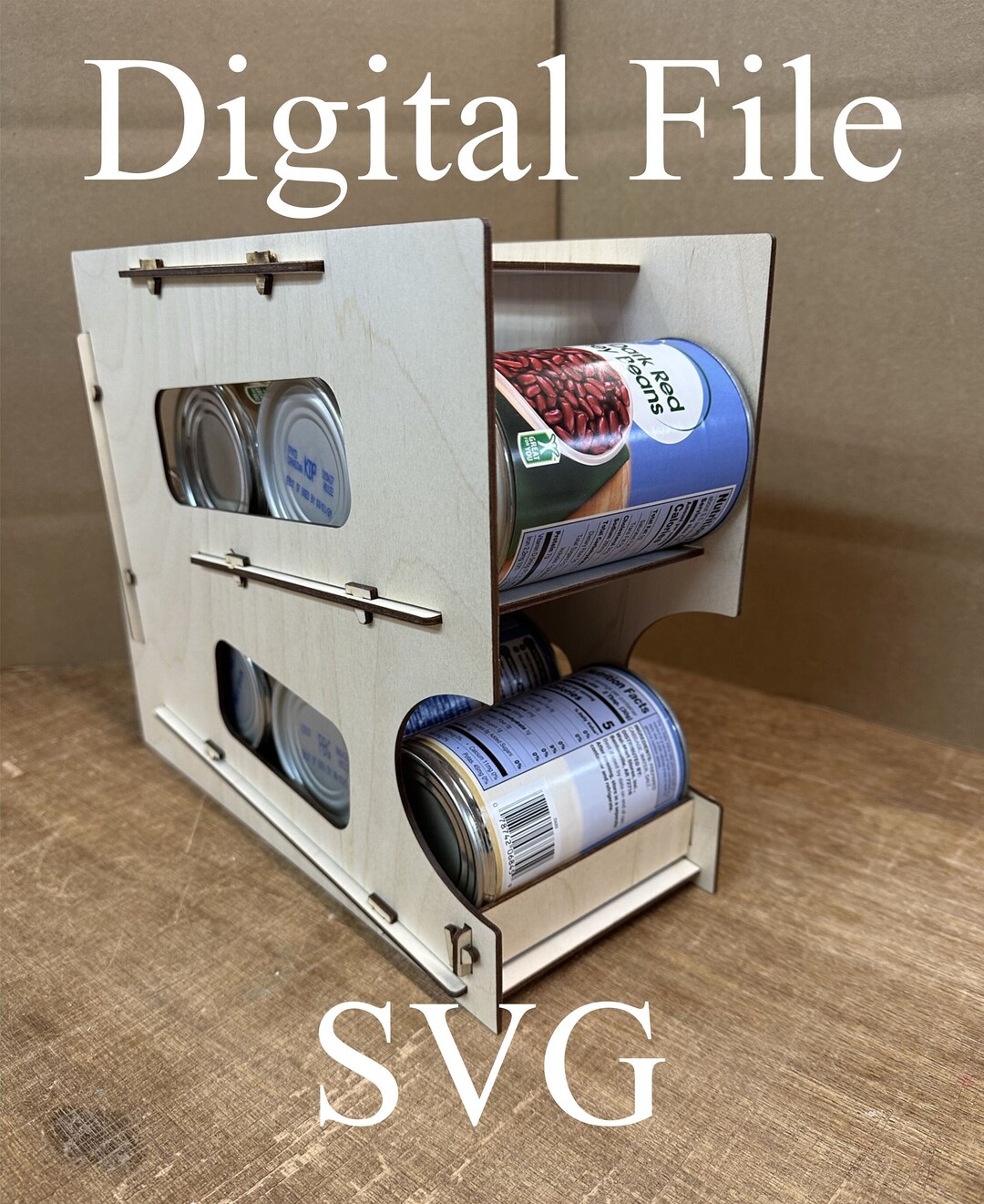 Crmini-1 Digital SVG of Rotating Can Rack for Makers and DIY. Laser Cut ...