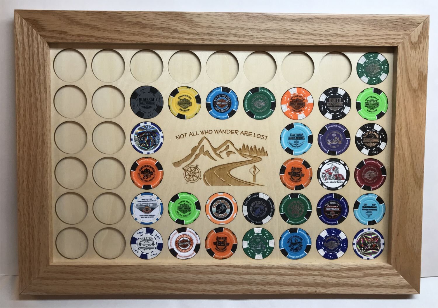 Framed Poker Chip Display Case: 3x5 Photo, Harley Davidson Chips, Made ...