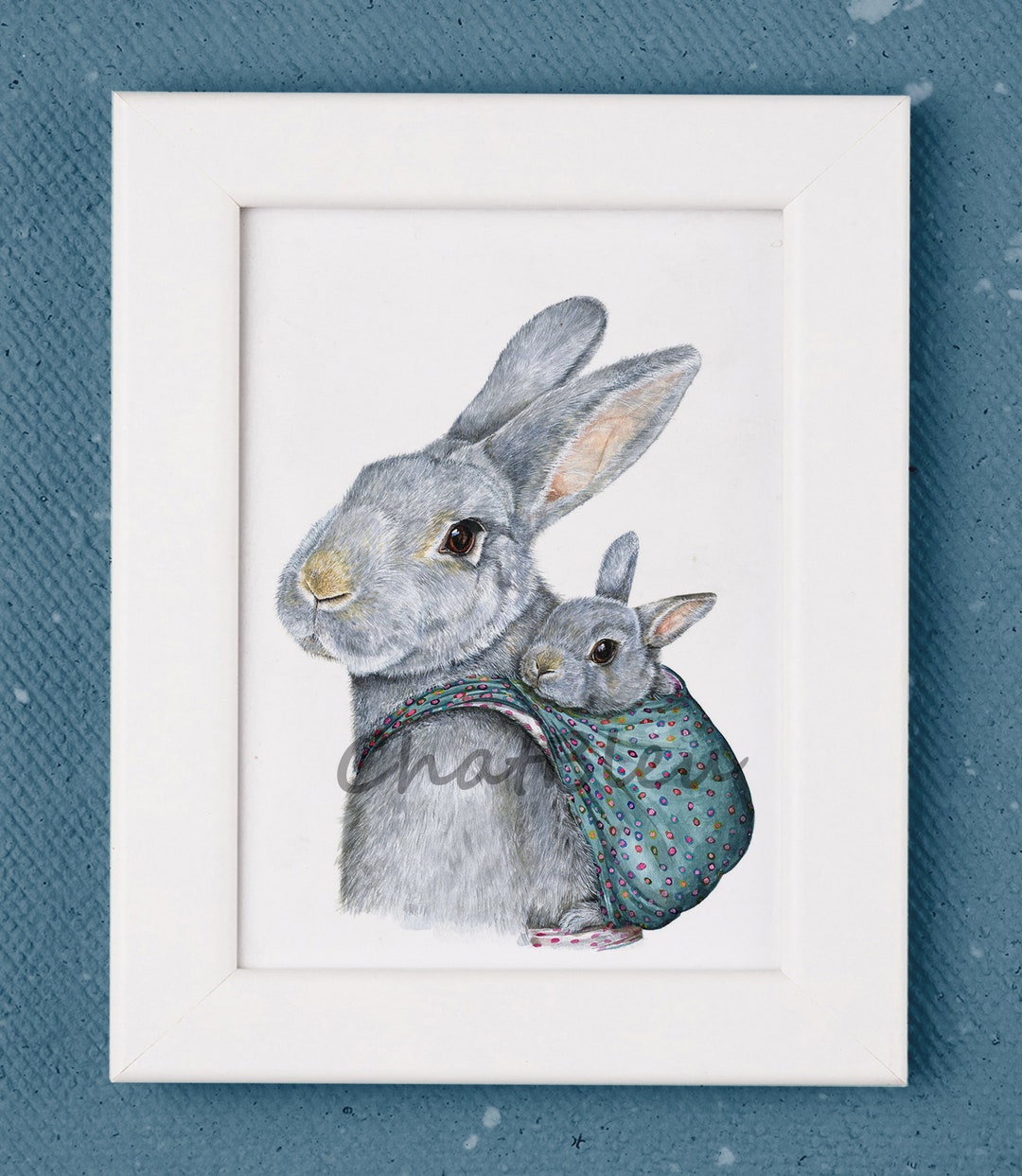 Bunny Art : Le Lapineau Watercolor Archival Print Nursery - Etsy